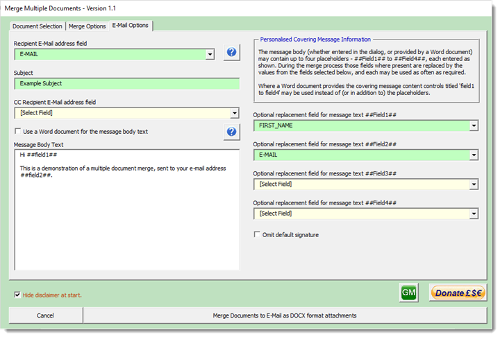 Multiple Document Mail Merge