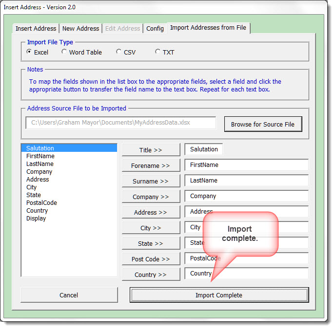 Address Book For Word 2007 2010
