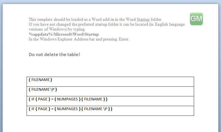 Insert Filename
